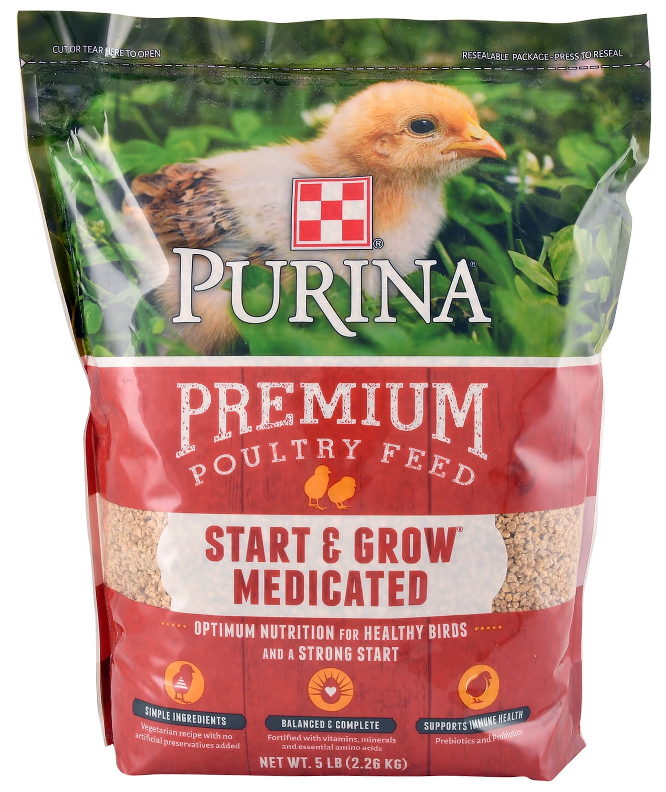 Purina Start & Grow Starter/Grower Medicated Feed Crumbles, 5 lb ...