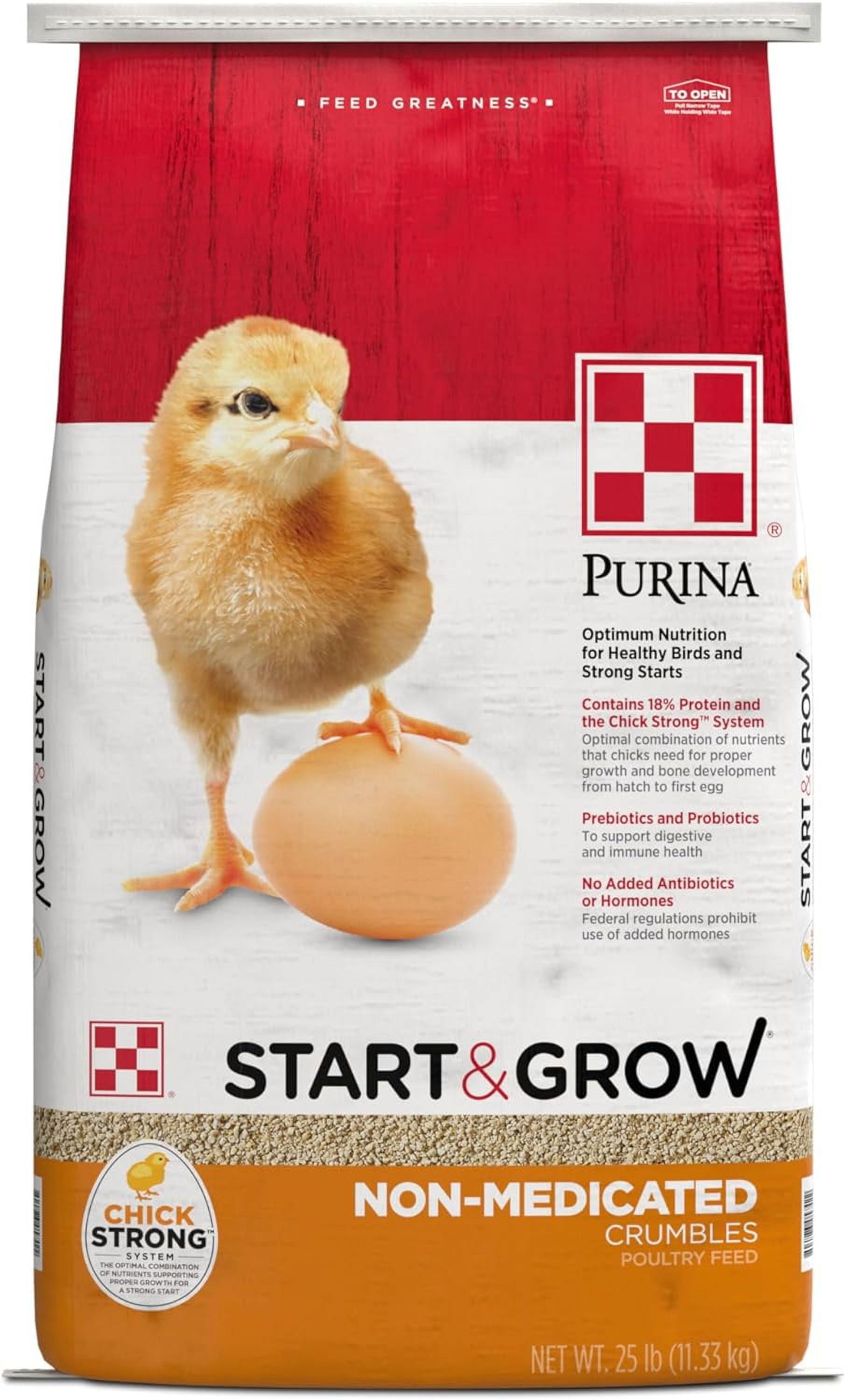 Purina Start & Grow Non-Medicated Chick Feed Crumbles, Chick Starter ...
