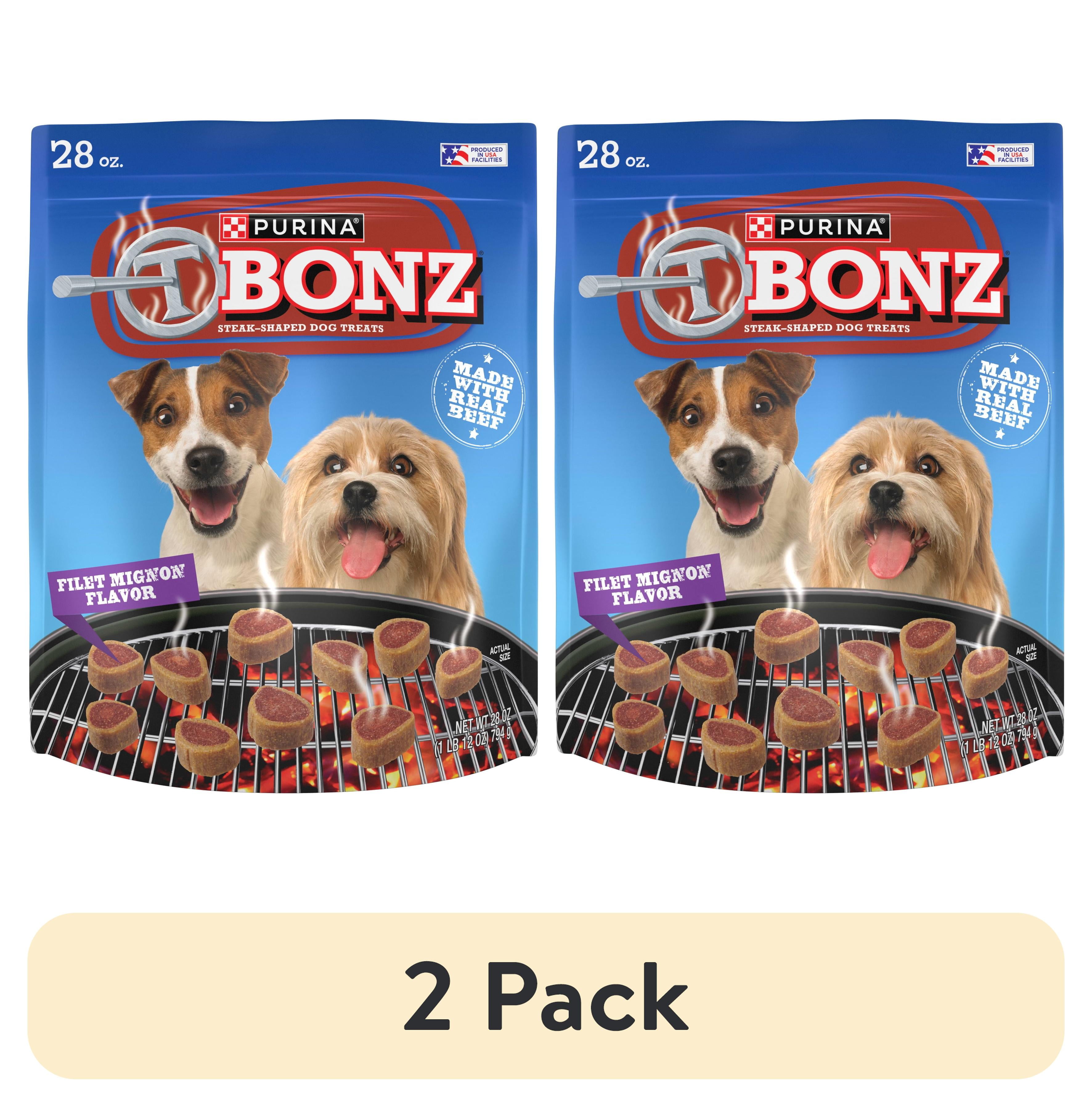 (2 pack) Purina T-Bonz Dog Treats with Filet Mignon Flavor & Real Beef ...