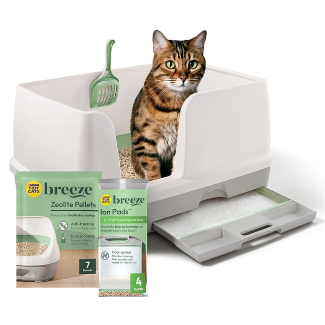 Purina Tidy Cats Breeze Bigger Cat Litter Box System Kit with Pellet ...