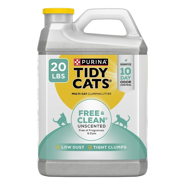 Tidy Cats Free and Clean Unscented Cat Litter, Clumping, Low Dust, Odor ...