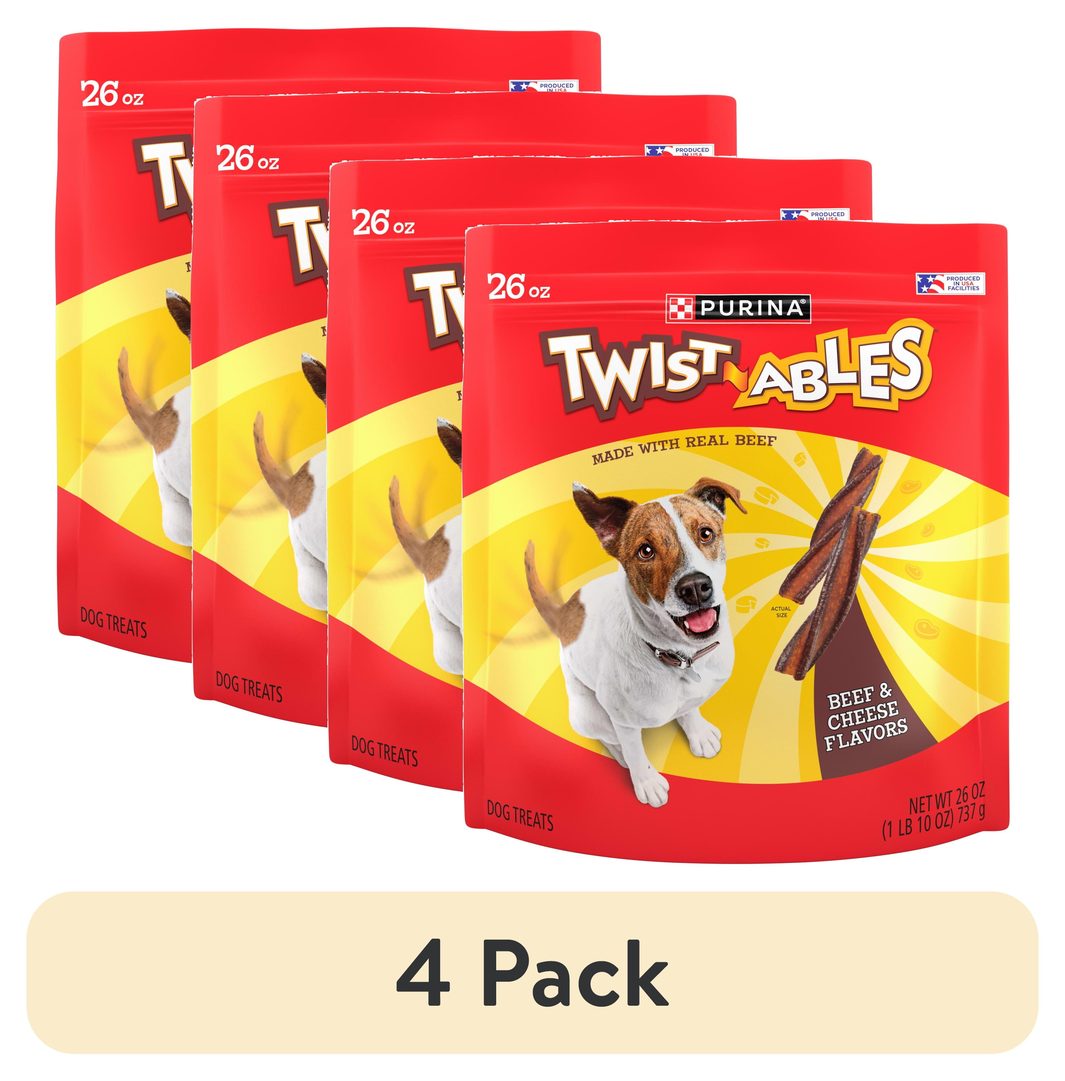 (4 pack) Purina Twist-Ables Dog Treats with Real Beef & Cheese Flavors ...