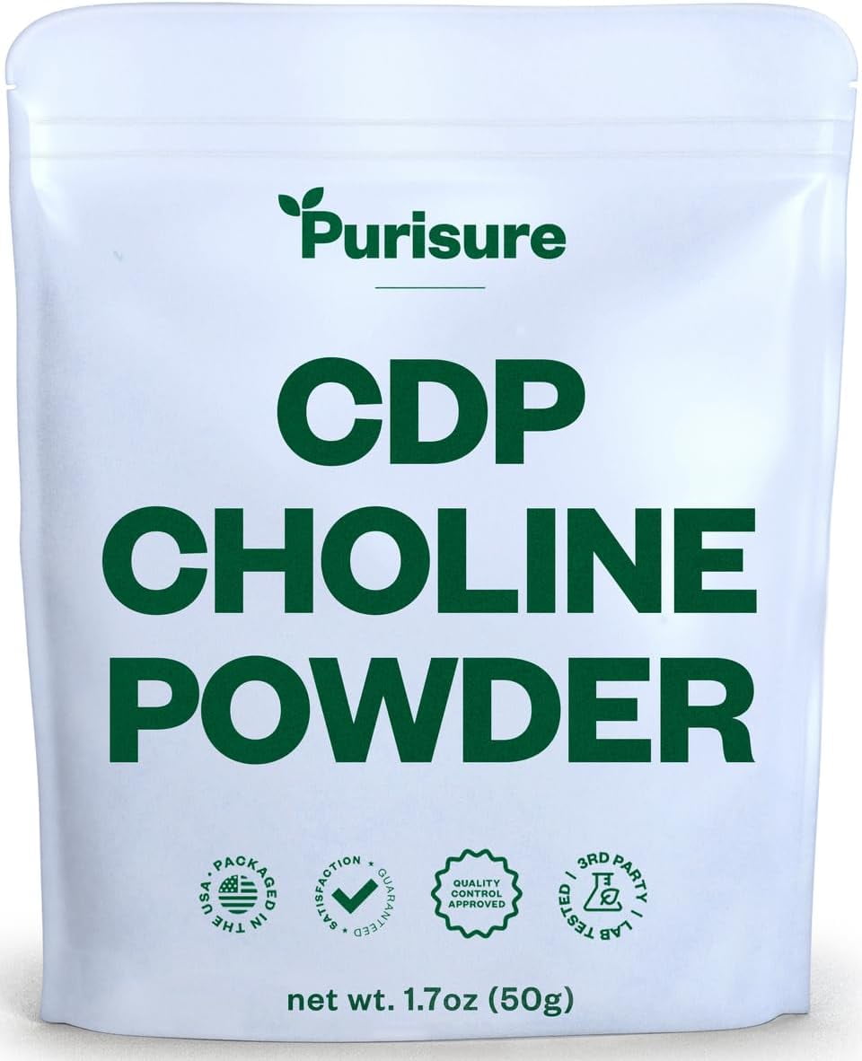 Purisure CDP Choline Powder, 50g, Brain Supplement, Mental Fatigue ...