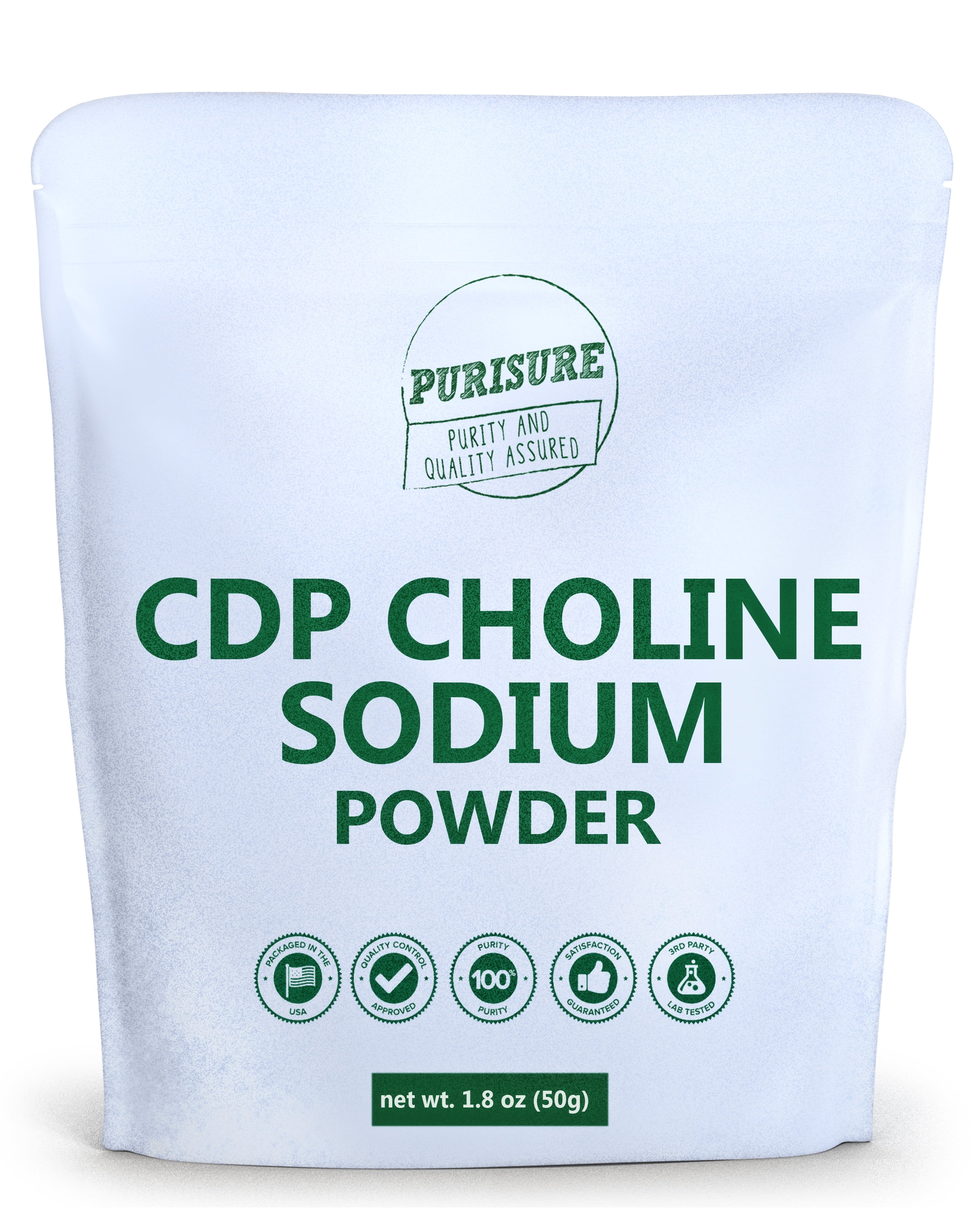 Purisure CDP Choline Powder, 50g, Brain Supplement, Mental Fatigue ...