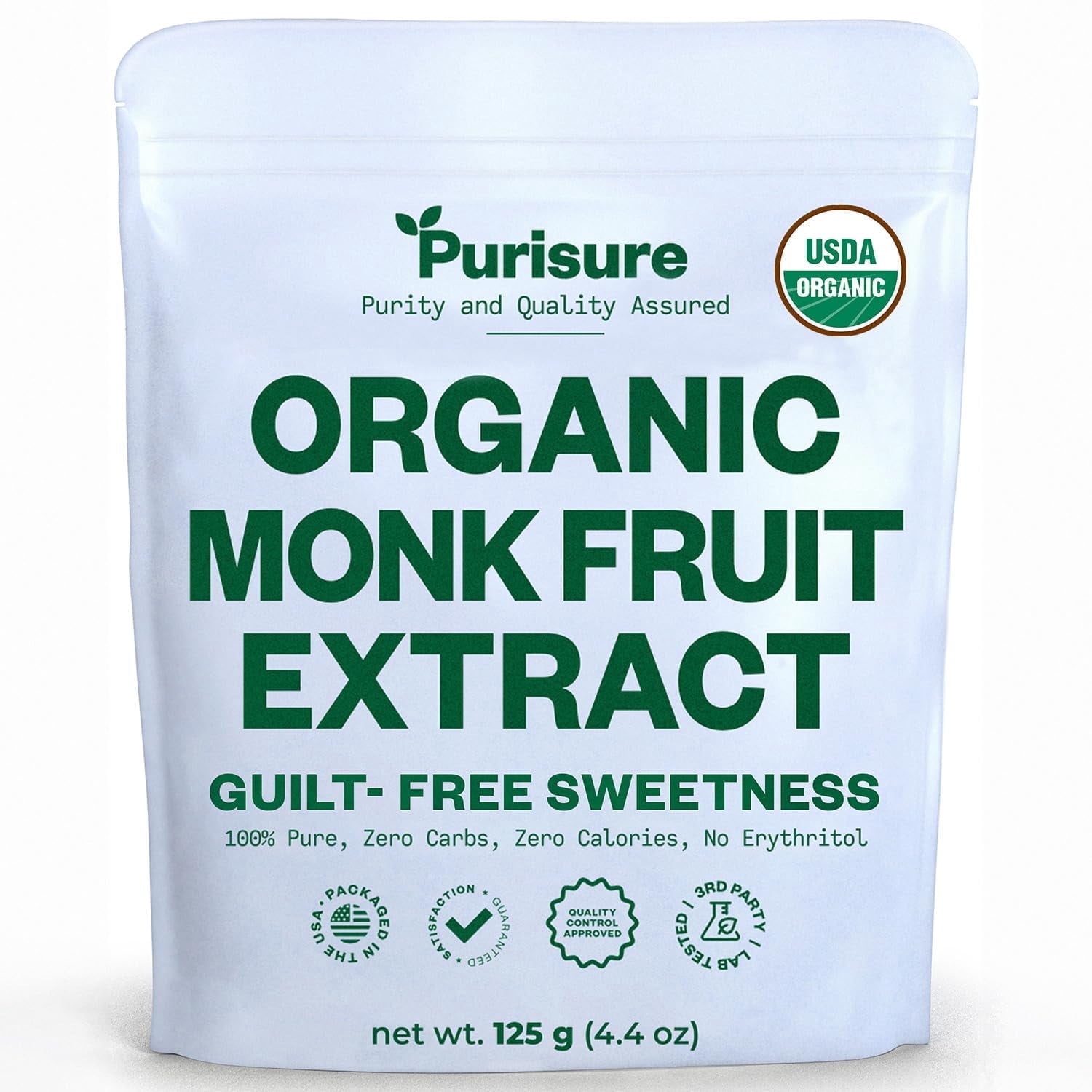 Purisure Natural Monk Fruit Sweetener, Zero Carb, No Erythritol, Keto ...