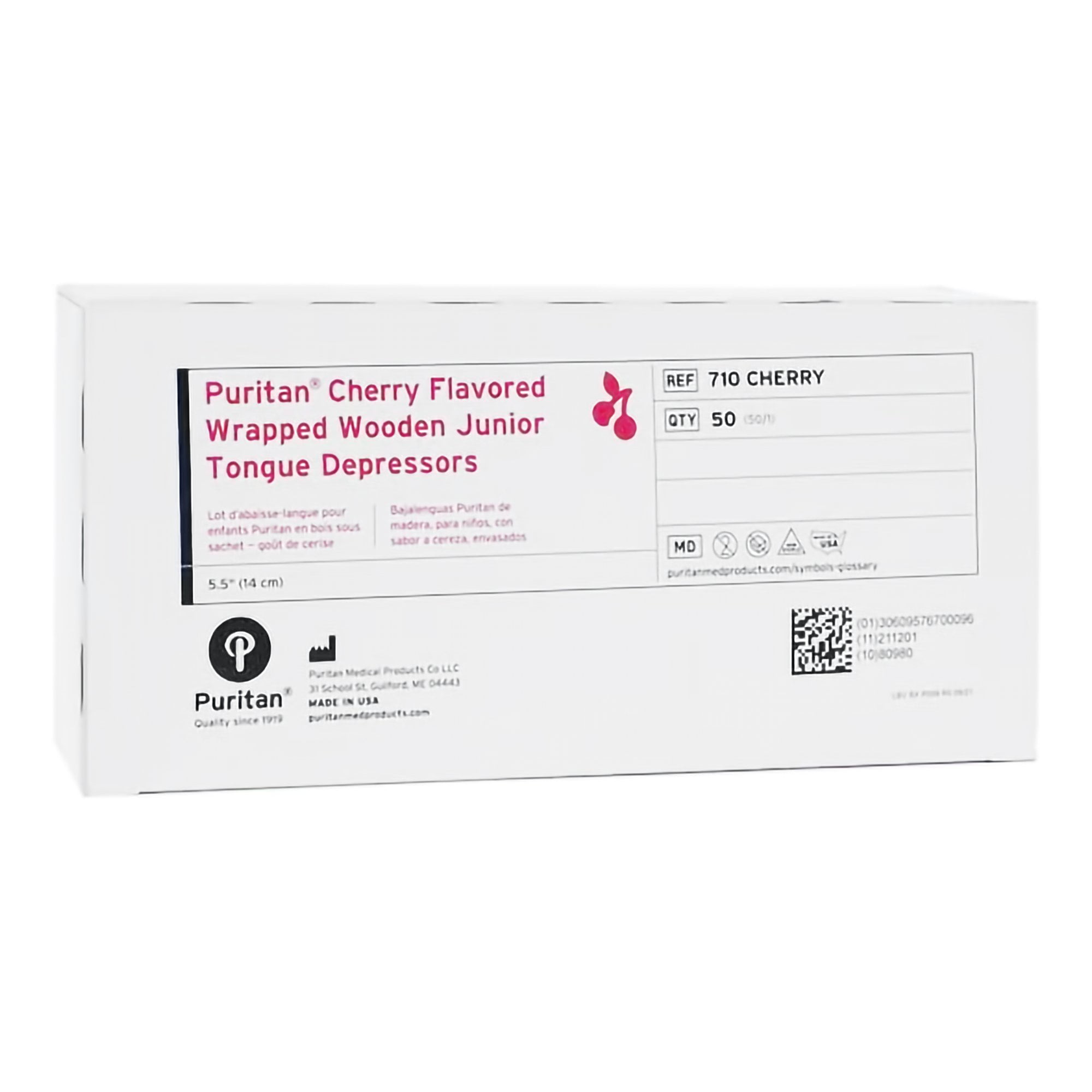 Puritan 5-1/2 Inch Length Wood Tongue Depressor Cherry Flavor ...