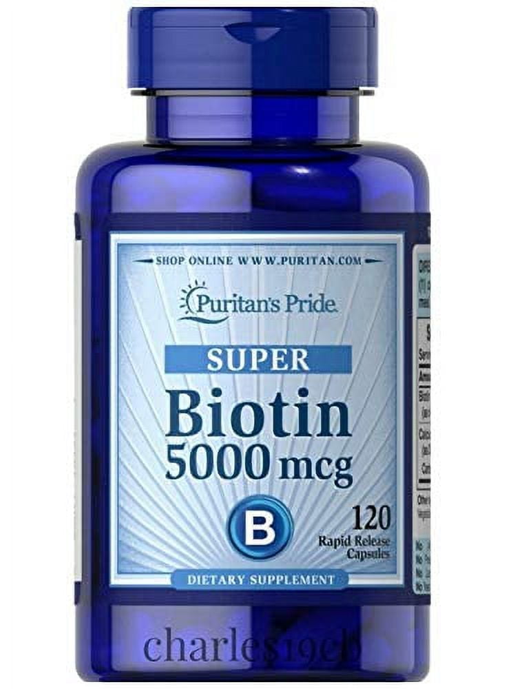 Puritan's Pride Biotin 5000 mcg-120 Capsules - Walmart.com