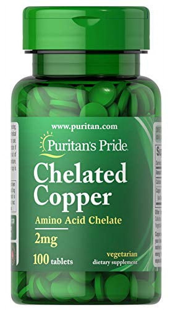 Puritan's Pride Copper Chelate 2 Mg Tablets, 100 Count - Walmart.com