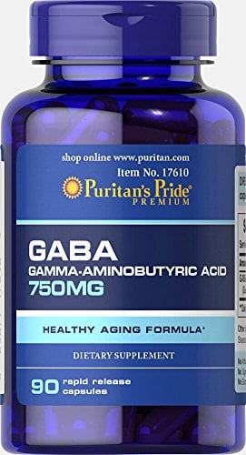 Puritan's Pride GABA Gamma Aminobutyric Acid 750 Mg Capsules, 90 Count - Walmart.com