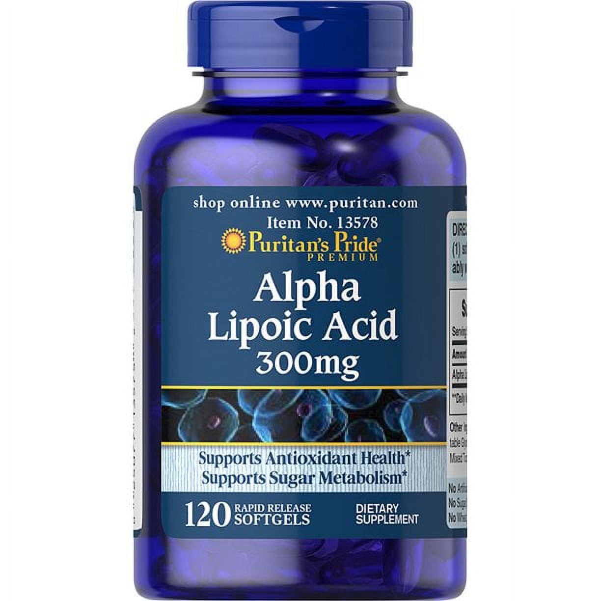 Puritans Pride Alpha Lipoic Acid 300 Mg, 120 Count - Walmart.com
