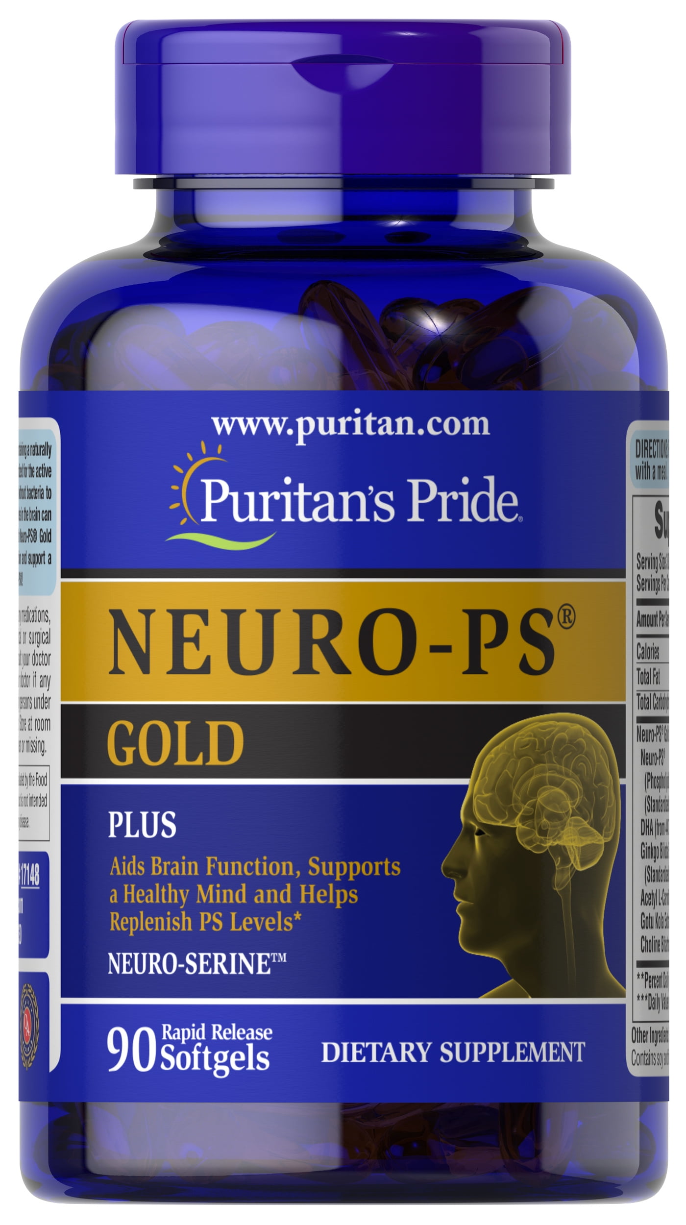 Puritans Pride Neuro-ps Gold - Advanced Brain Supplement for Memory ...