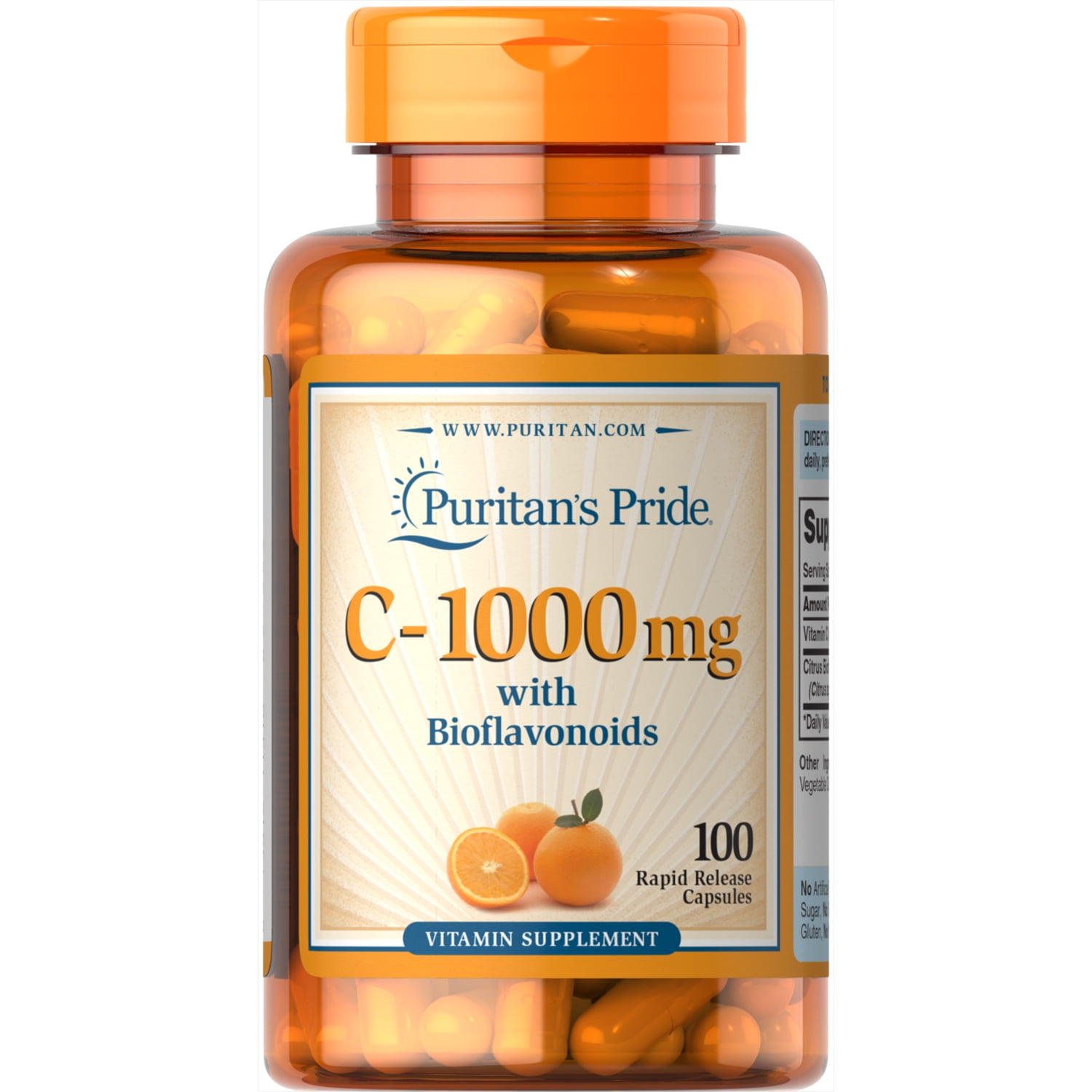 Puritans Pride Vitamin C-1000 Mg with Bioflavonoids Capsules, 100 Count ...