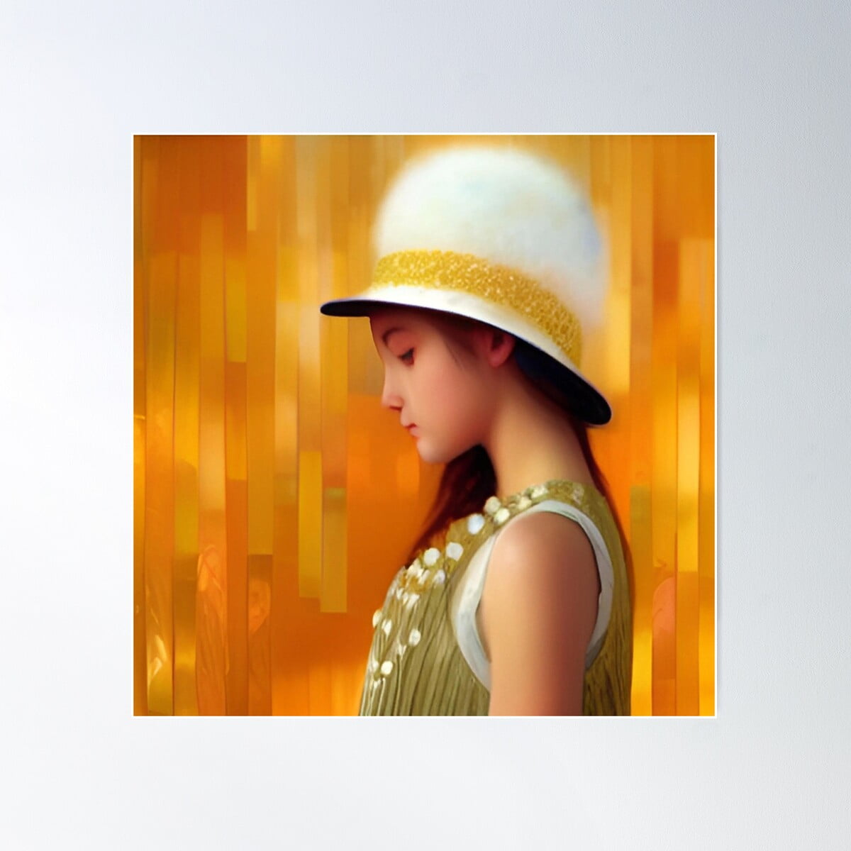 Purity ( Young Girl With White Hat) Poster Wall Art, Modern Wall Decor ...