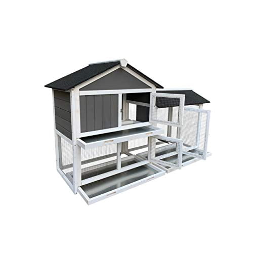 Purlove Pet Rabbit Hutch Wooden Bunny Cage Small Animals House for ...