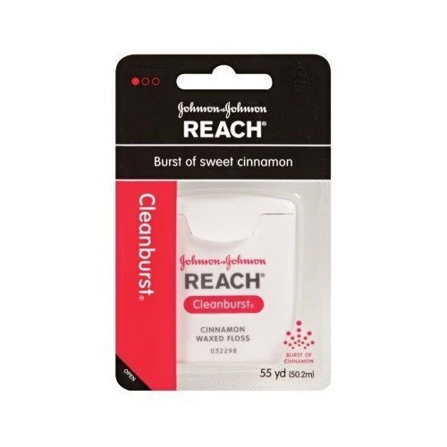 Purly -Reach Cleanburst Waxed Dental Floss Cinnamon Flavored 55 Yards 1 ...