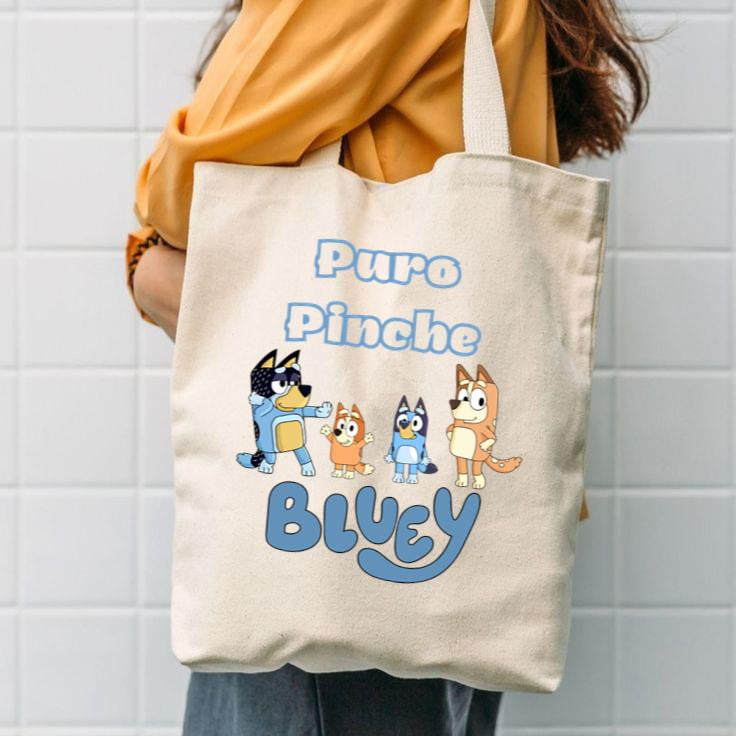 Puro Pinche Bluey Tote Bag, Bluey Family , Cool Bluey Fan Gift, Funny ...