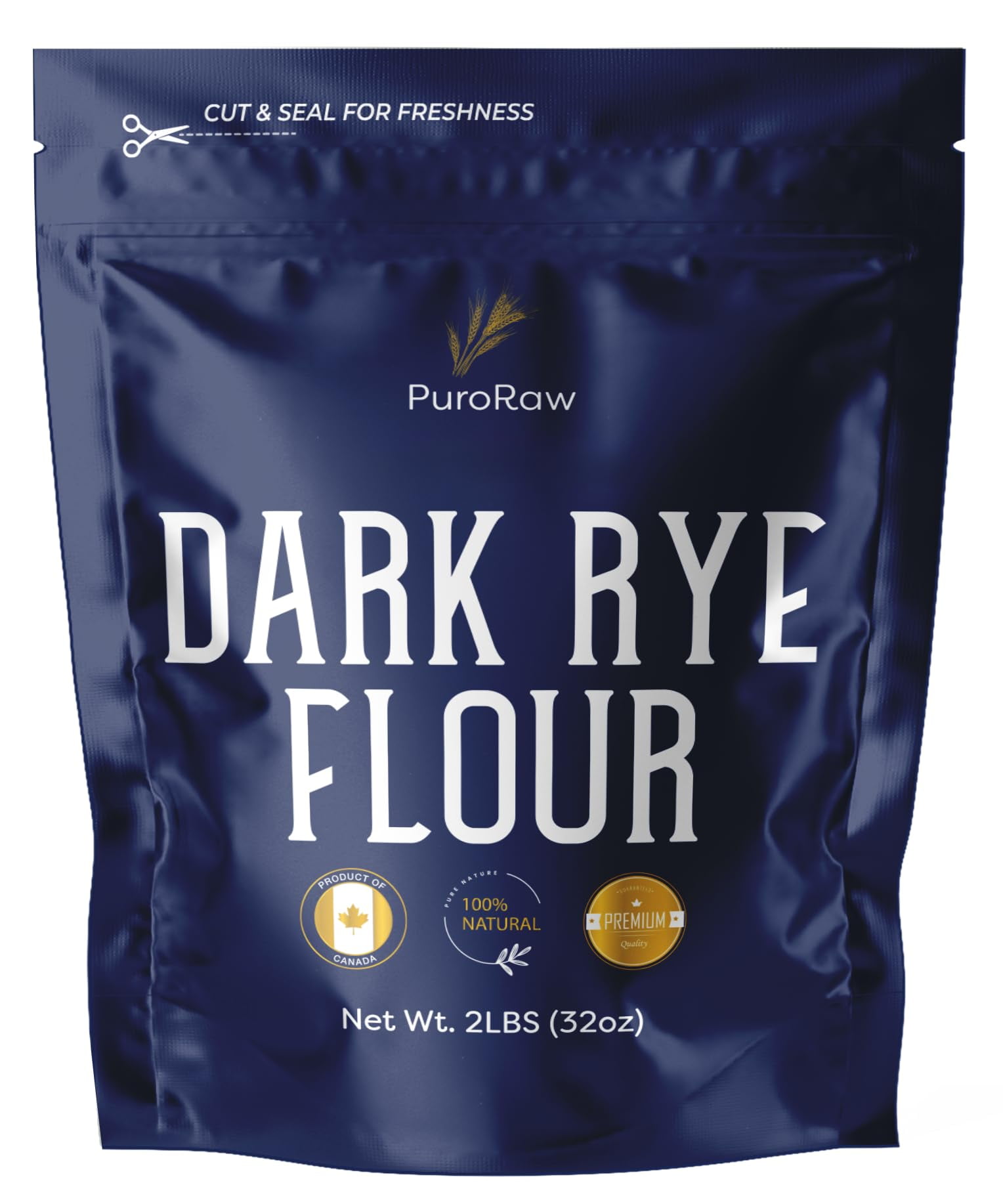 PuroRaw Dark Rye Flour, IEF31 2lbs, Dark Rye Flour for Bread Machine ...