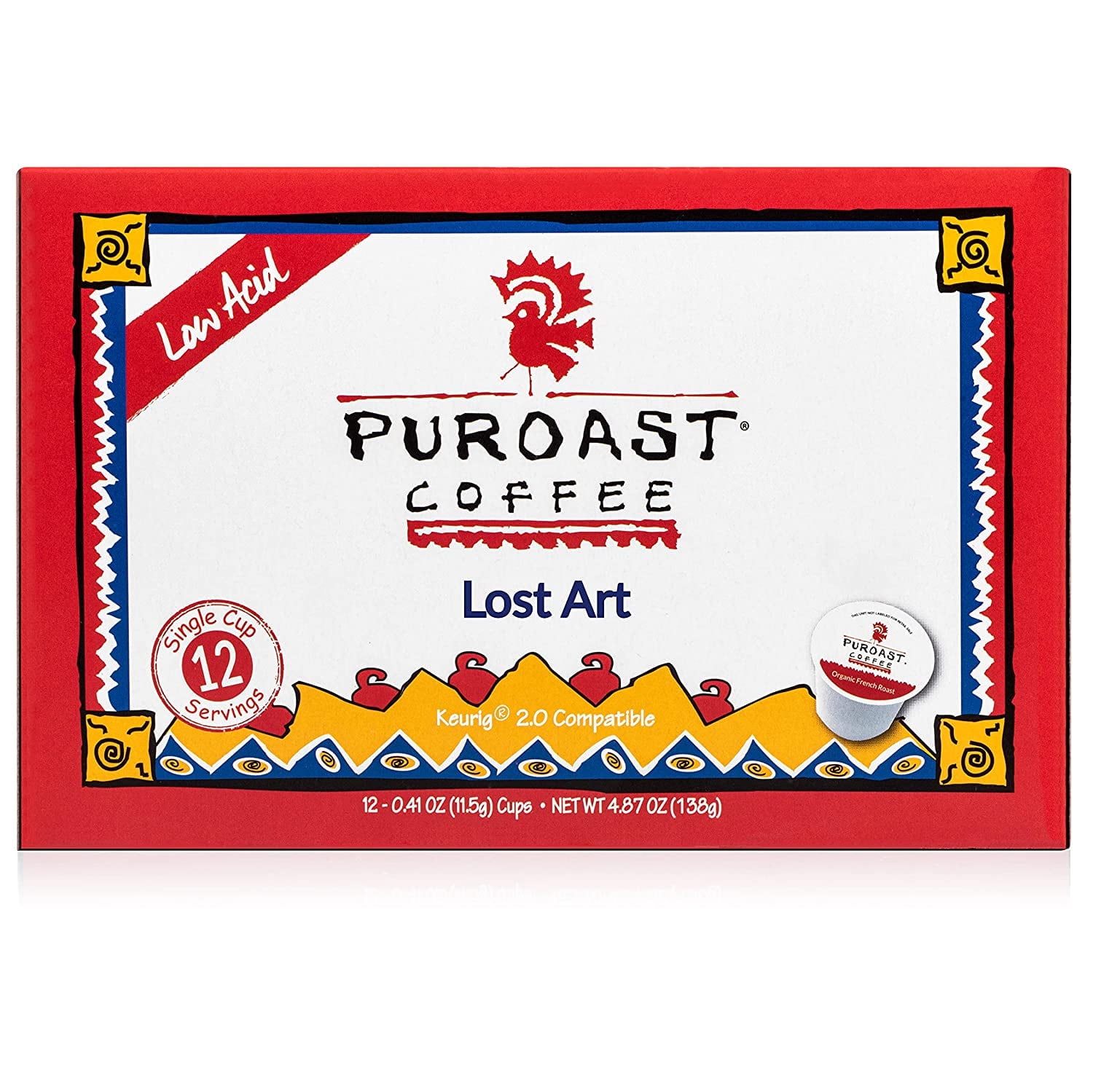 Puroast Low Acid Coffee Single Serve Lost Art Blend - 12 K-Cups ...