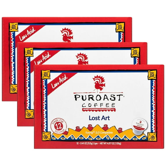 Puroast Low Acid Coffee Single-Serve Pods, Lost Art Blend, High ...