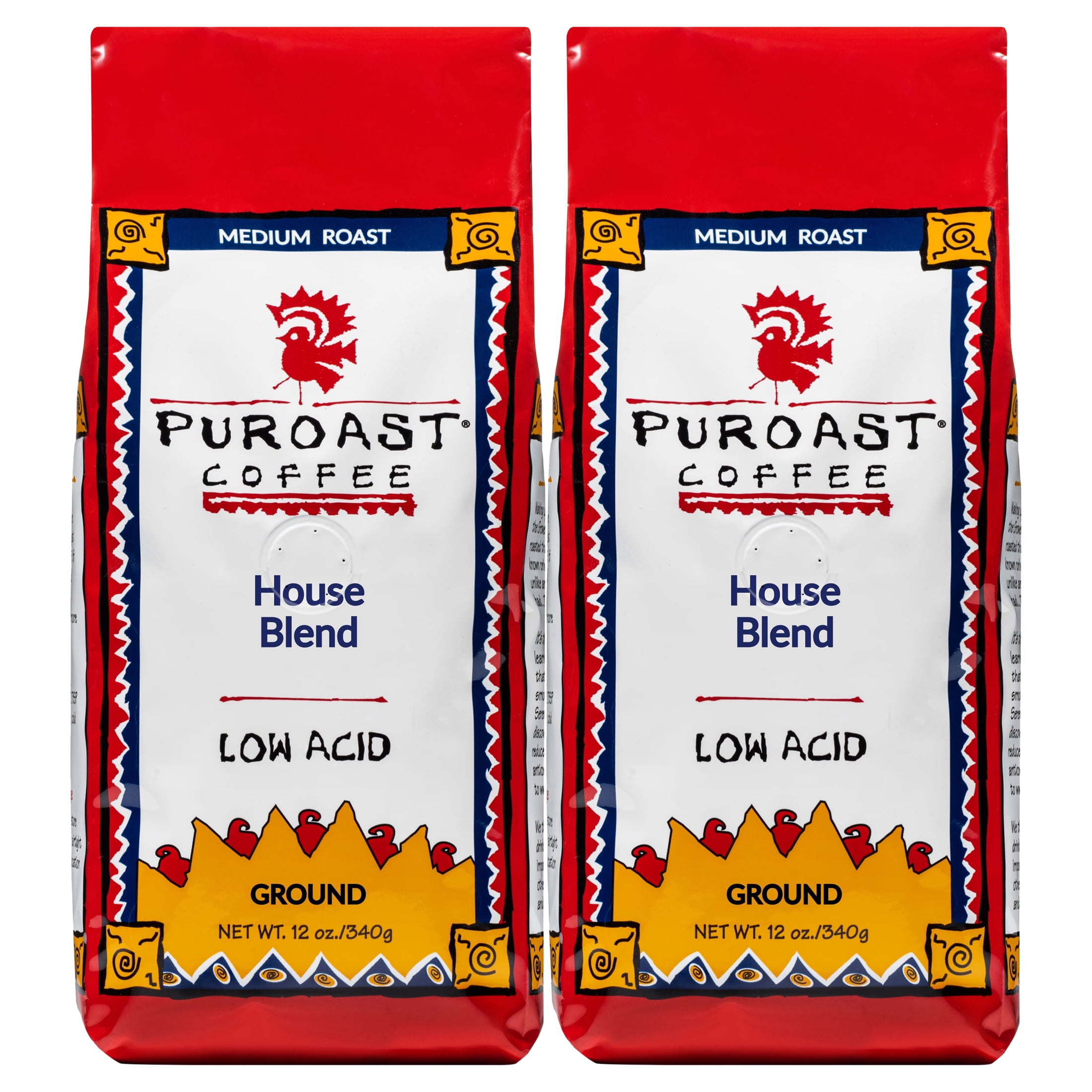 (2 pack) Puroast Low Acid High Antioxidant House Blend Ground Coffee ...