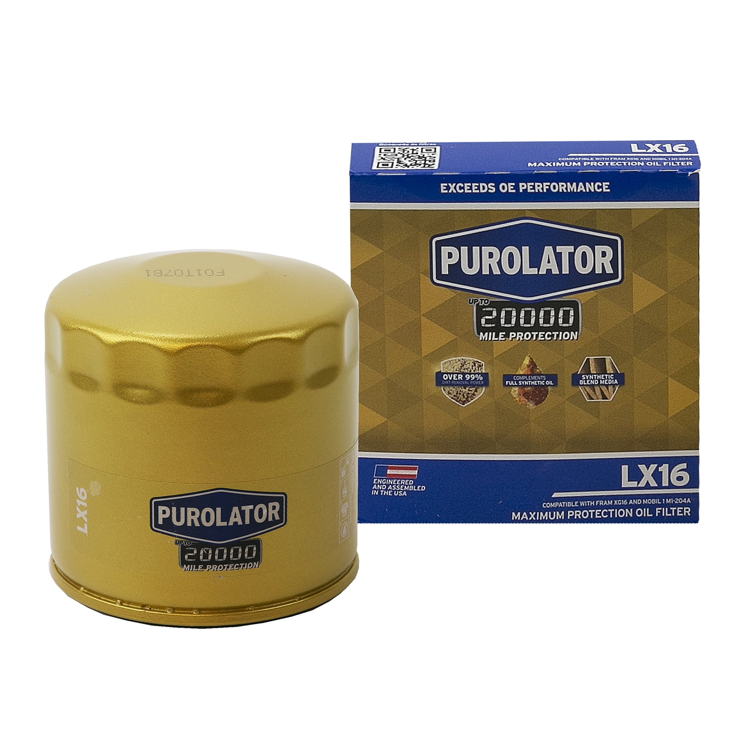 Purolator LX16 Purolator 20K Oil Filter with 20,000 Mile Protection for ...