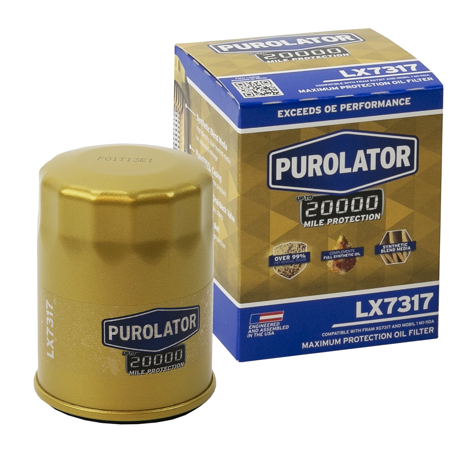 Purolator 20K Oil Filter LX7317 Engine Protection Exceeds OE Filtration ...