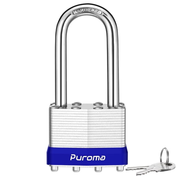 Puroma 2'' Heavy-Duty Locks, 40mm Hardened Steel Padlocks with 2 Keys ...