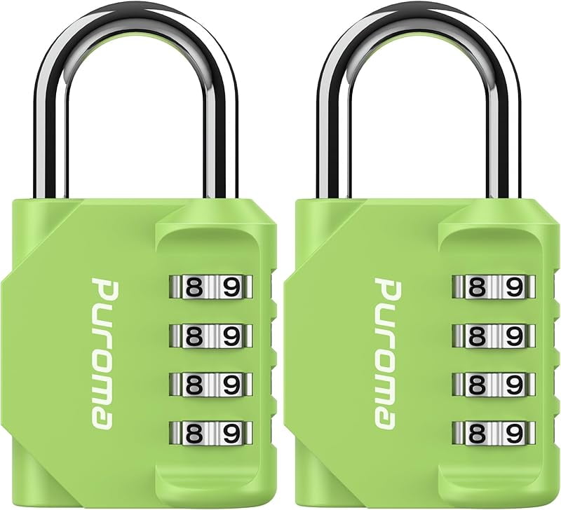 Puroma 2 Pack Combination Lock for Locker 4 Digit Outdoor Waterproof ...