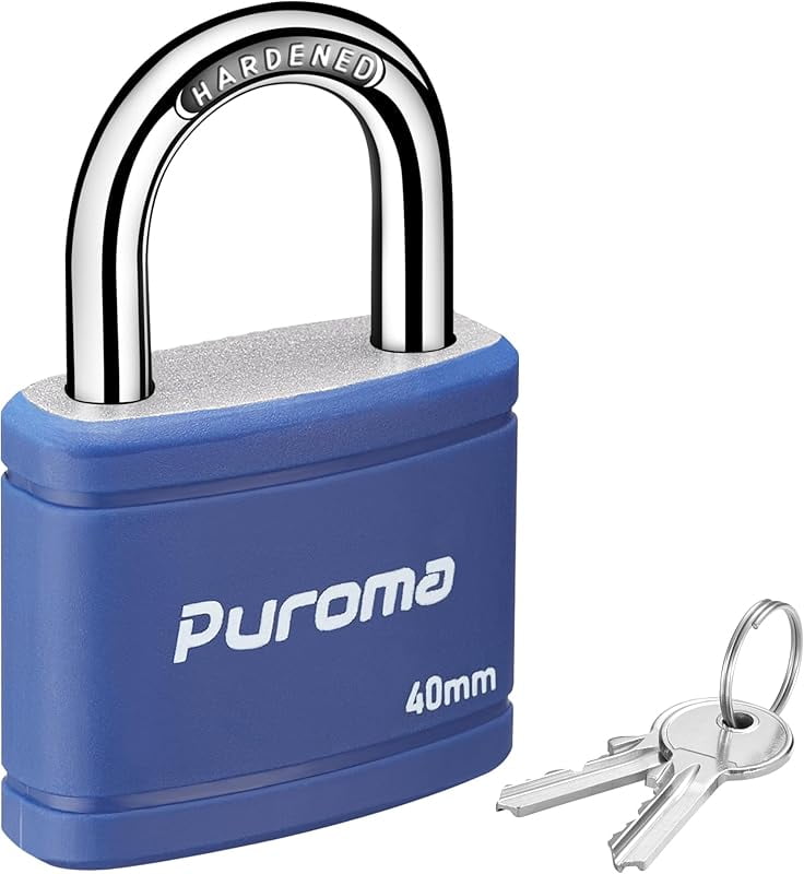 Puroma 2 Pack Keyed Padlock with 3 Keys Alike, 1.1 Inch Locker Lock ...