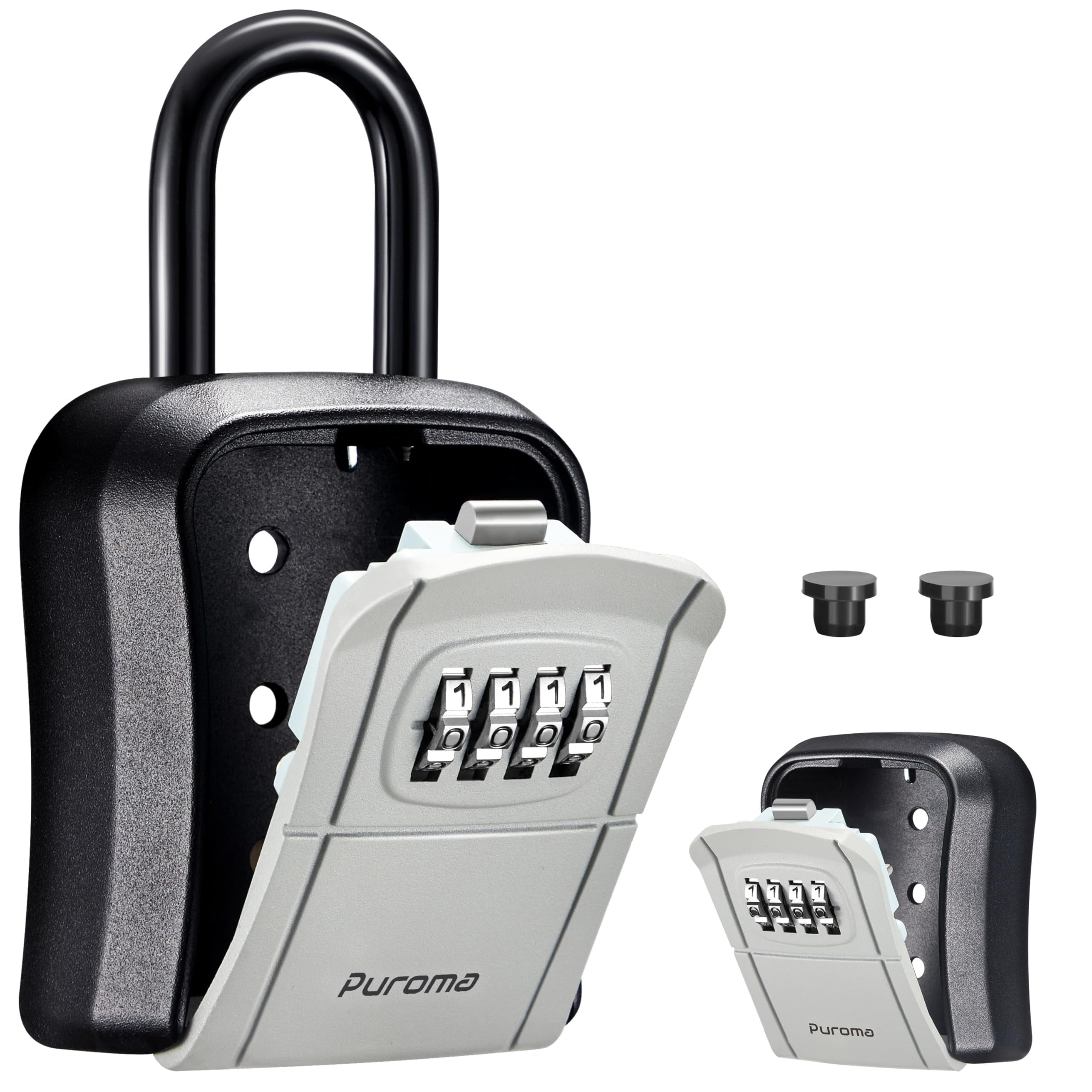 Puroma Key Lock Box, Portable Combination Lockbox Wall-Mounted Key ...