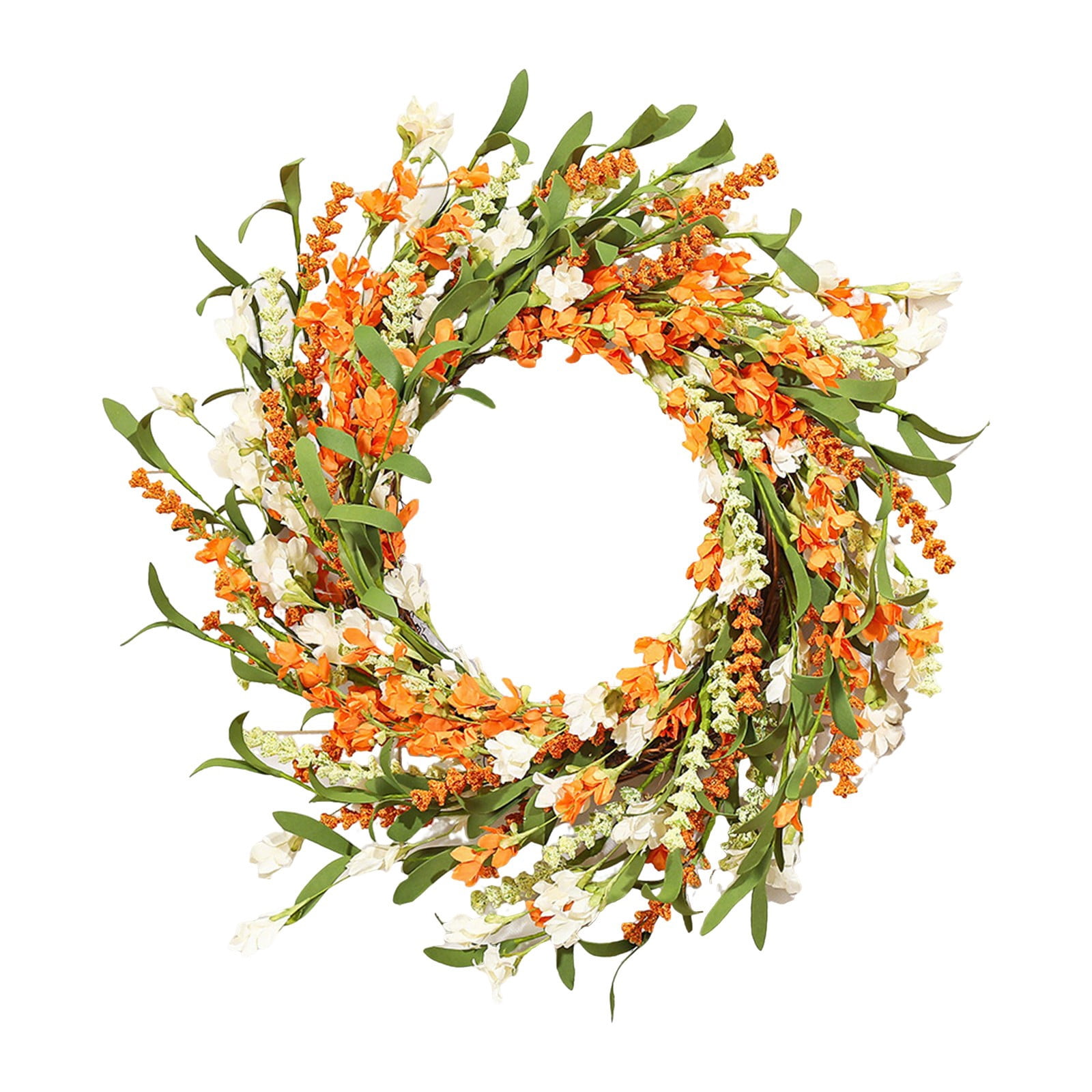 Purowzwe 24 Inch Spring Wreath for Front Door, Pink Paper Flower & EVA ...