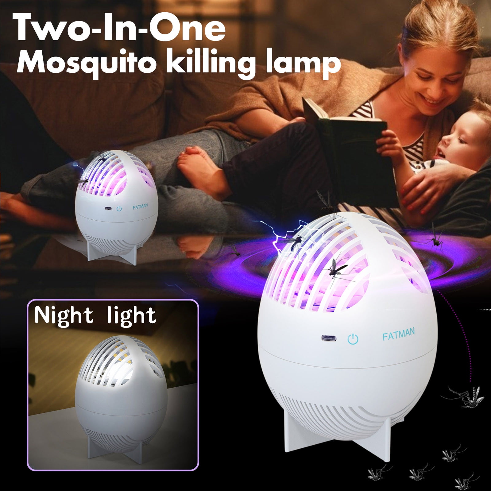 Purowzwe Photocatalyst Car Mute Lamp Household Mosquito Usb Indoor Trap ...