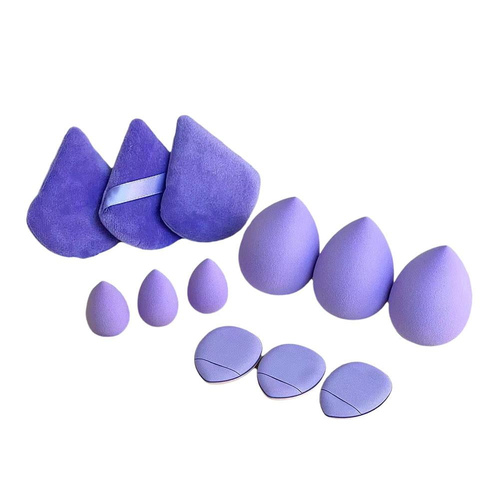 Purple 12-piece set (B) $12 makeup sponge set dry and wet loose powder ...