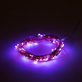 Purple Battery-Operated String Lights for Home and Holiday Decor