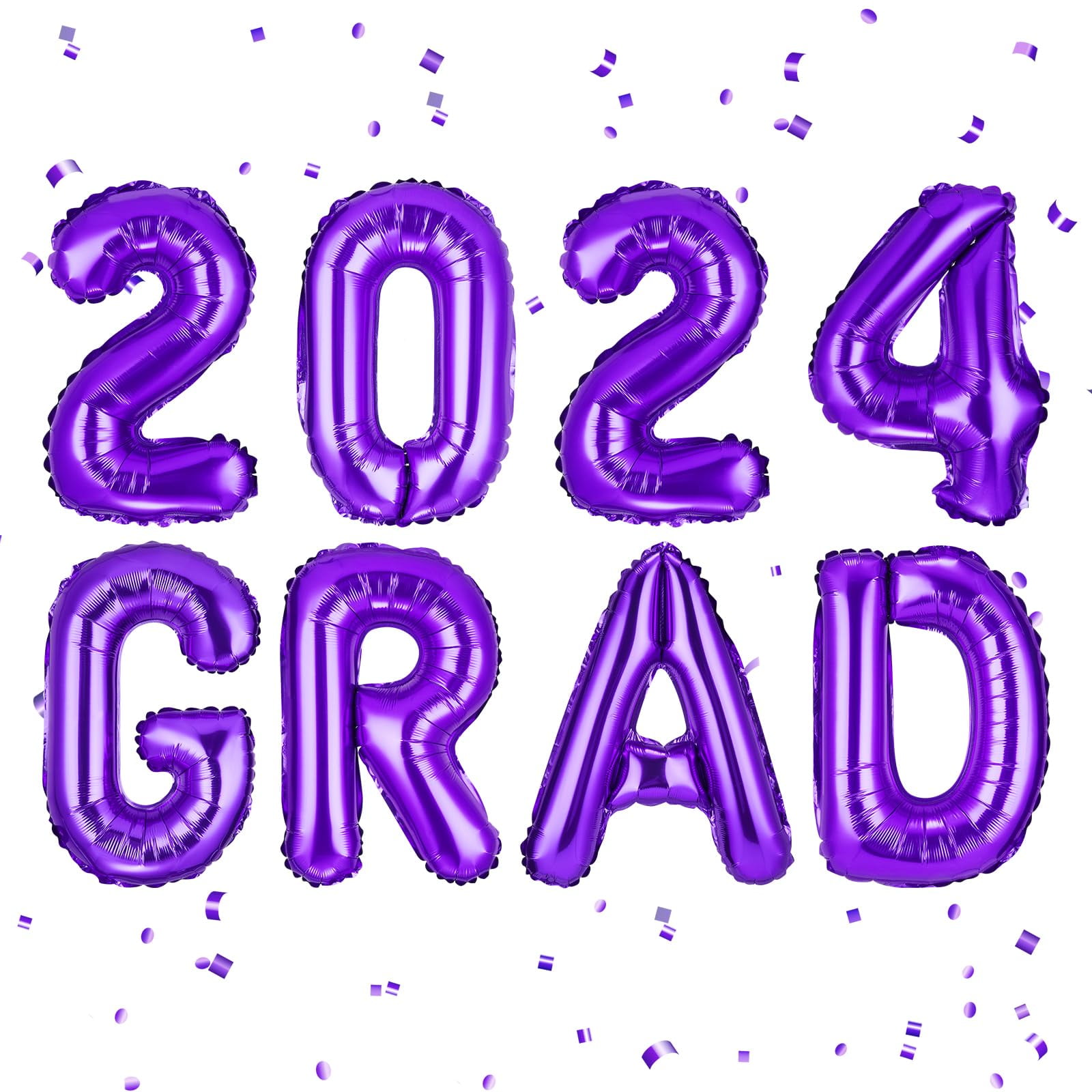 Purple 2024 Graduation Balloons Decorations,16 Inch Class of 2024 ...