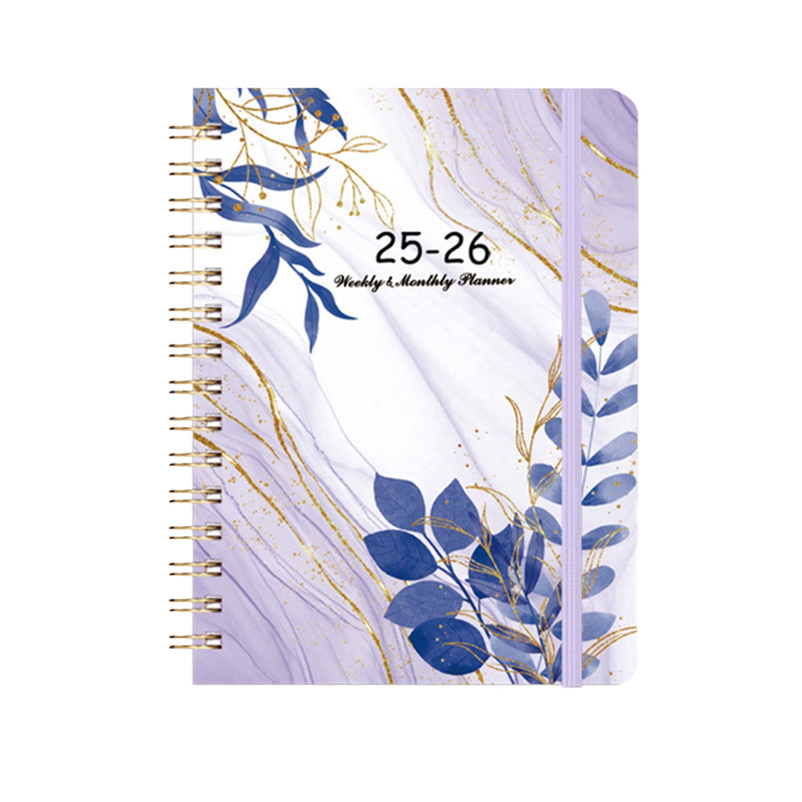 Purple 2025 Planner Notebook A5 Size Weekly Monthly Schedule Book With Coil Binding For Writing ...