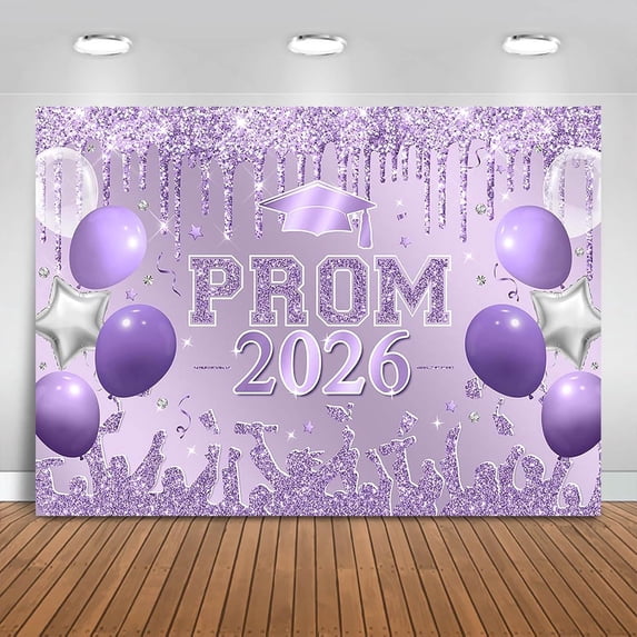 Purple 2026 Graduation Backdrop Class of 2026 Congratulate Graduate ...
