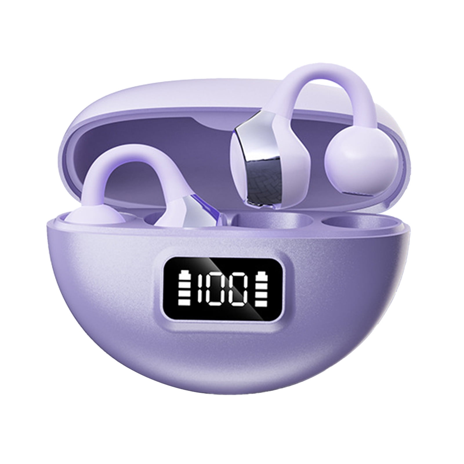 Purple 2Pc Earclip Style Open Ear Bluetooth Earphones With High Battery ...
