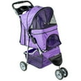 Purple 3 Wheel Pet Stroller Foldable Carrier Strolling Cart - Walmart.com