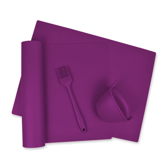 DII Modern Silicone Seamless Kitchen Baking Mats in Purple (Set of 4 ...