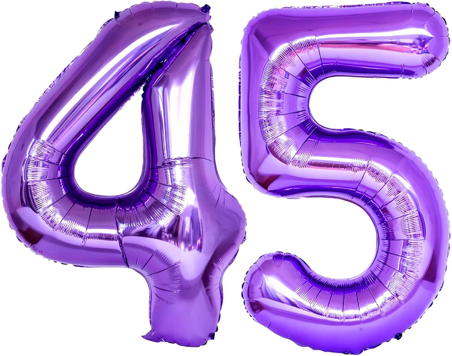 Purple 45 Number Balloons, 40 Inch Giant Number 45 Balloons Foil Mylar ...