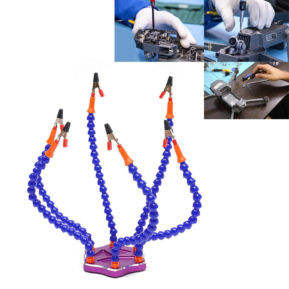 Purple 6 Flexible Arms Helping Hands Soldering Station PCB Holder ...