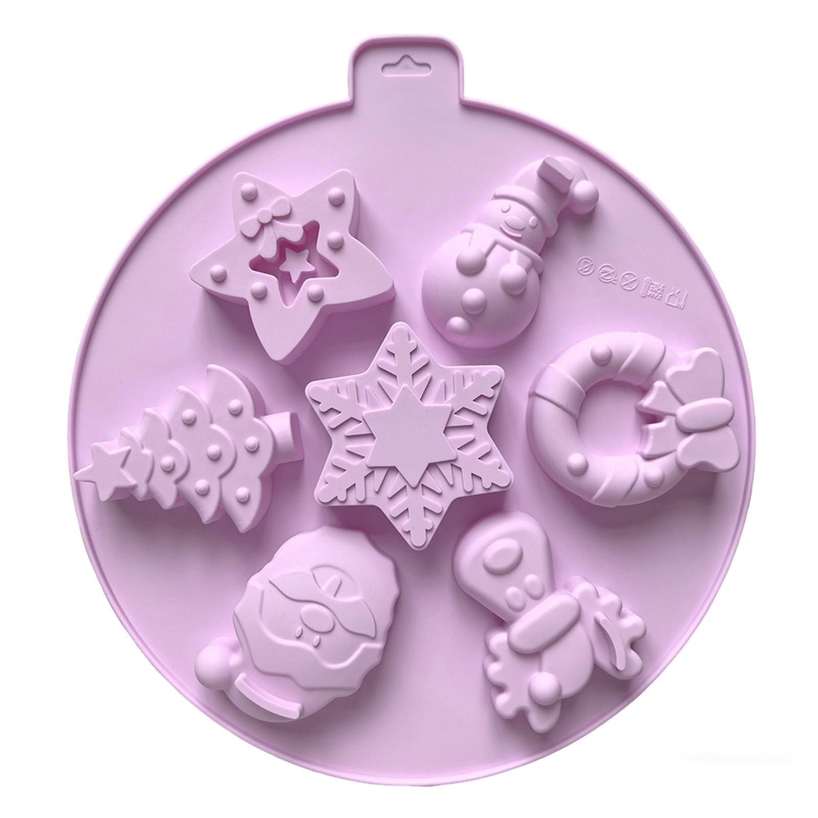 Purple 7-Cavity Christmas Mold With Snowman Tree Design For Chocolate ...