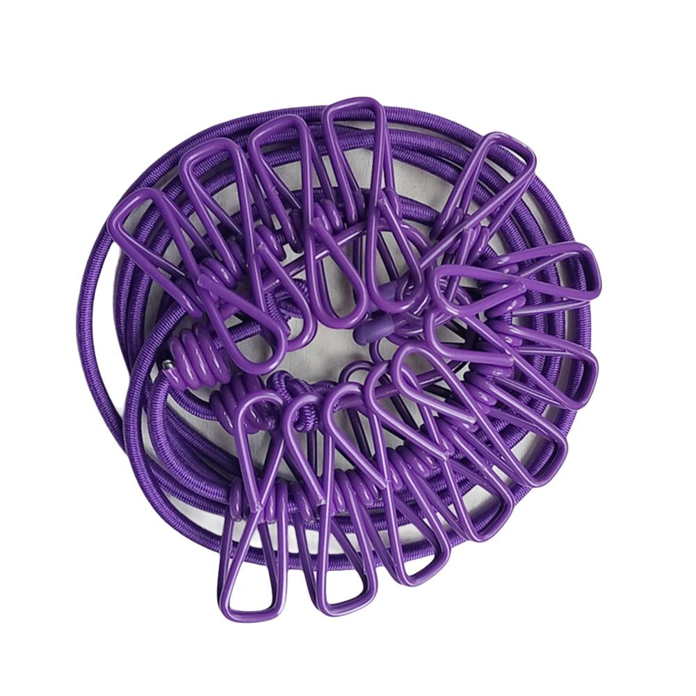 Purple (A)$ Creative Portable Outdoor Clothesline Home 12 Clothespins ...