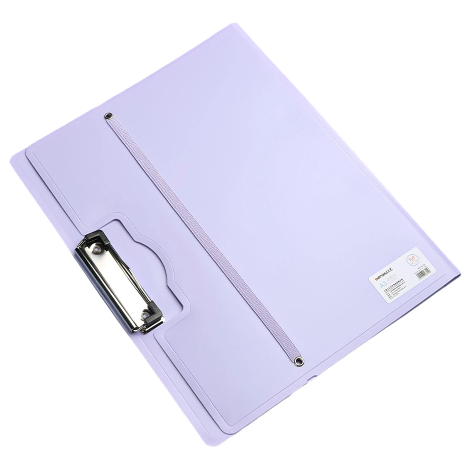 Purple A3 Document Folder with Clip, Plastic File Holder for Exam ...