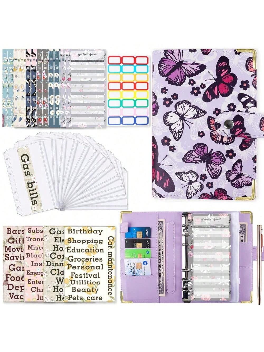 A6 Budget Binder with Zipper Envelopes, Cash Envelopes, Expense Sheets ...