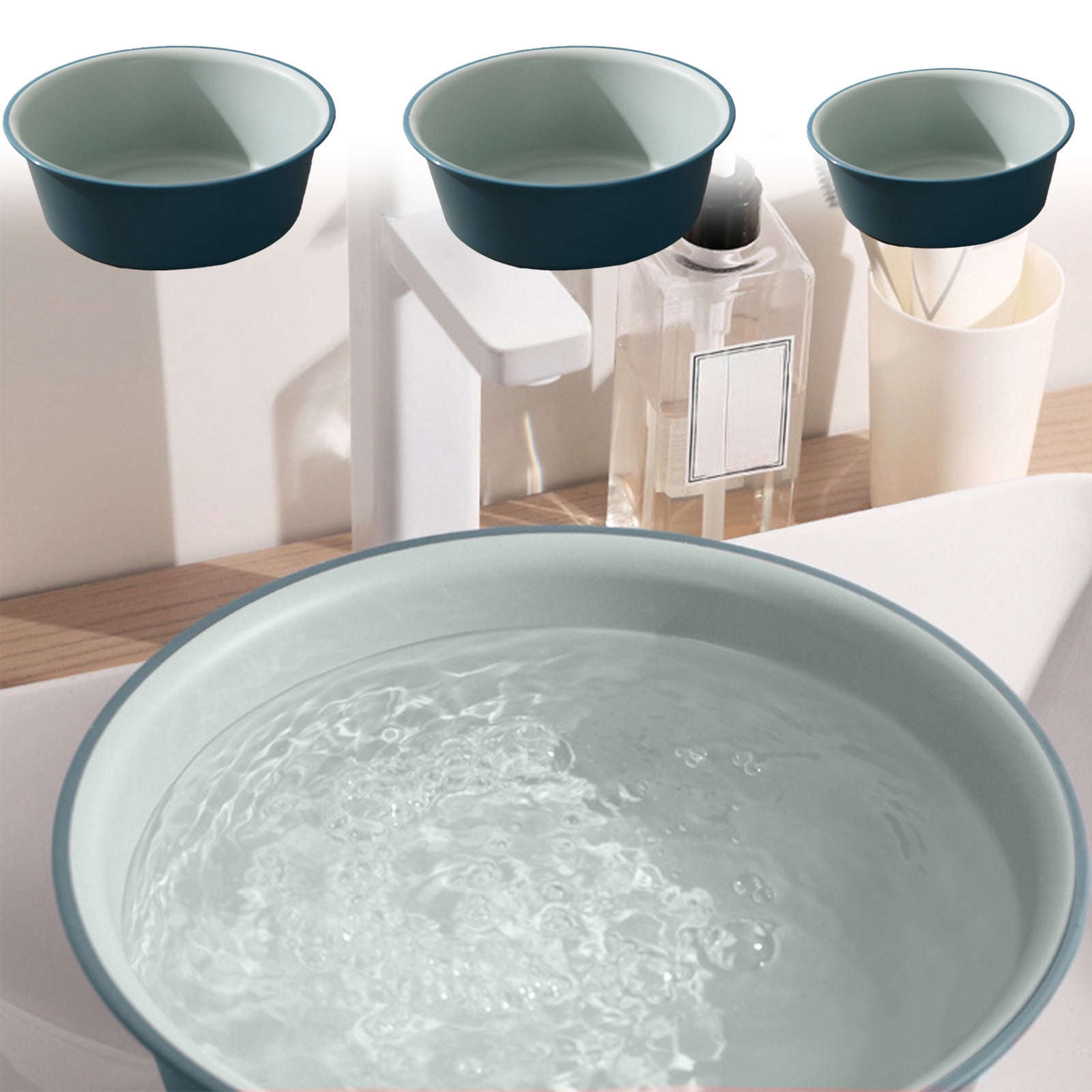 Purple ABS Plastic Laundry Basin, Round 2-Tone Washing Bowl for Face ...