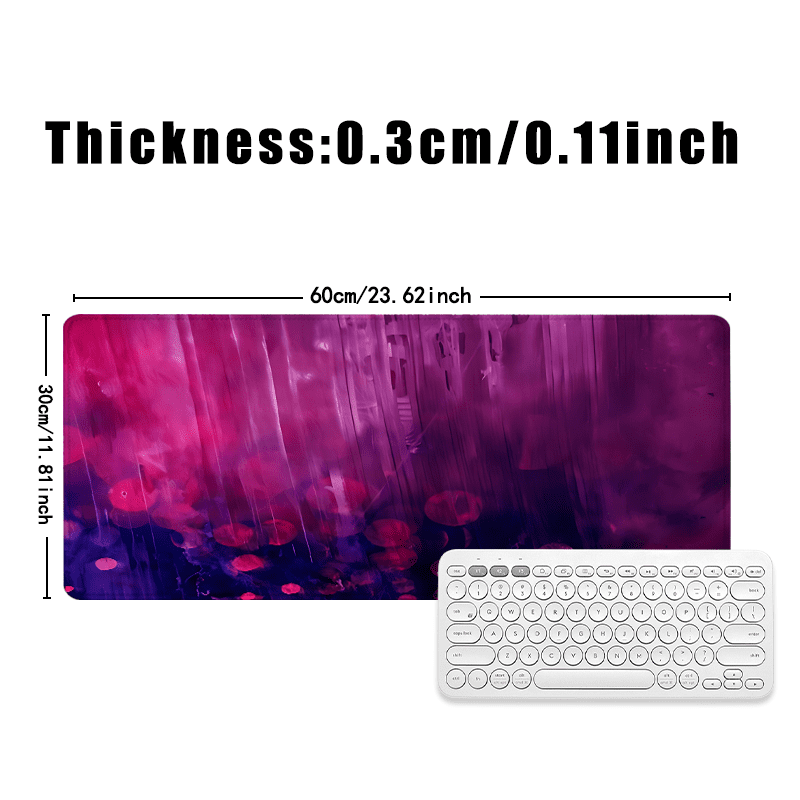 Purple Abstract Glow Mouse Pad 31.5 x 11.82 inches Rubber Surface for ...