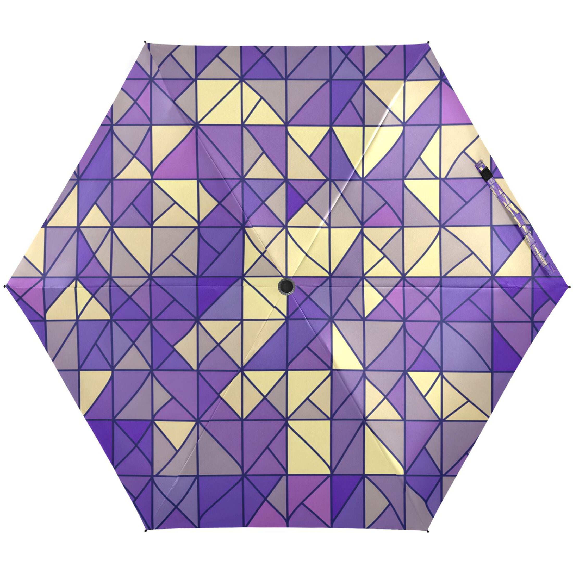 Purple Abstract Pattern Umbrellas for Sun Auto Open Close UV50 ...
