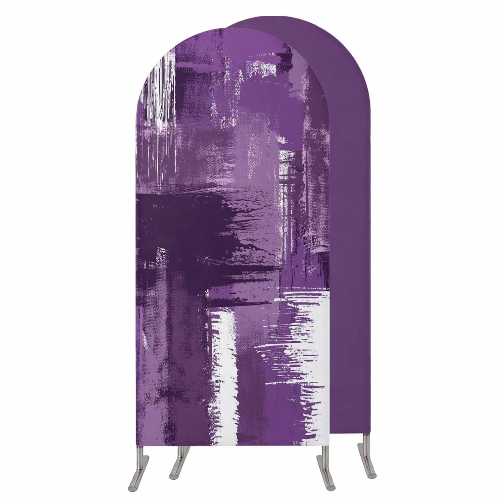 Purple Abstract Wedding Arch Cover, Stretchy Spandex Arch Backdrop ...